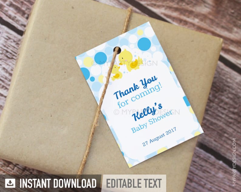Rubber Duck Baby Shower Favor Tags Duck Party Decorations - Etsy