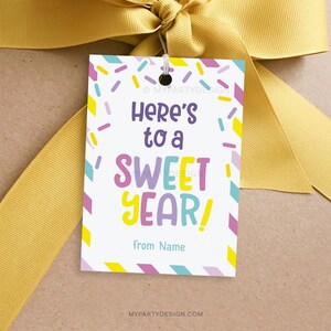 Here's to a Sweet Year Tag, Back to School Gift Label, First Day of ...