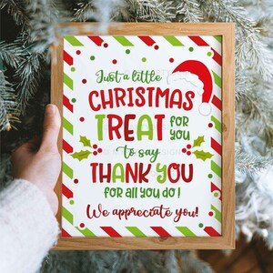 Christmas Appreciation Sign, Little Treat to Say Thank You Print for ...
