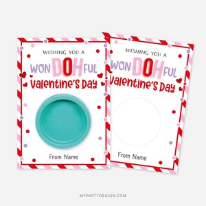 Won Doh Ful Valentine's Day Card, Kids Play Dough Valentine Tags for ...