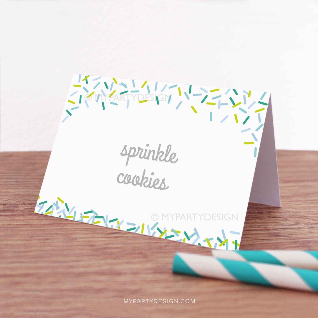 Baby Sprinkle Food Labels, Place Cards, Boy Baby Shower, Sprinkles ...