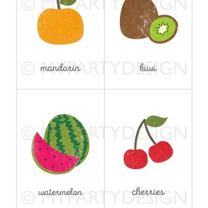 Printable Fruit Flash Cards, Learn the Fruits, Homeschool Early ...