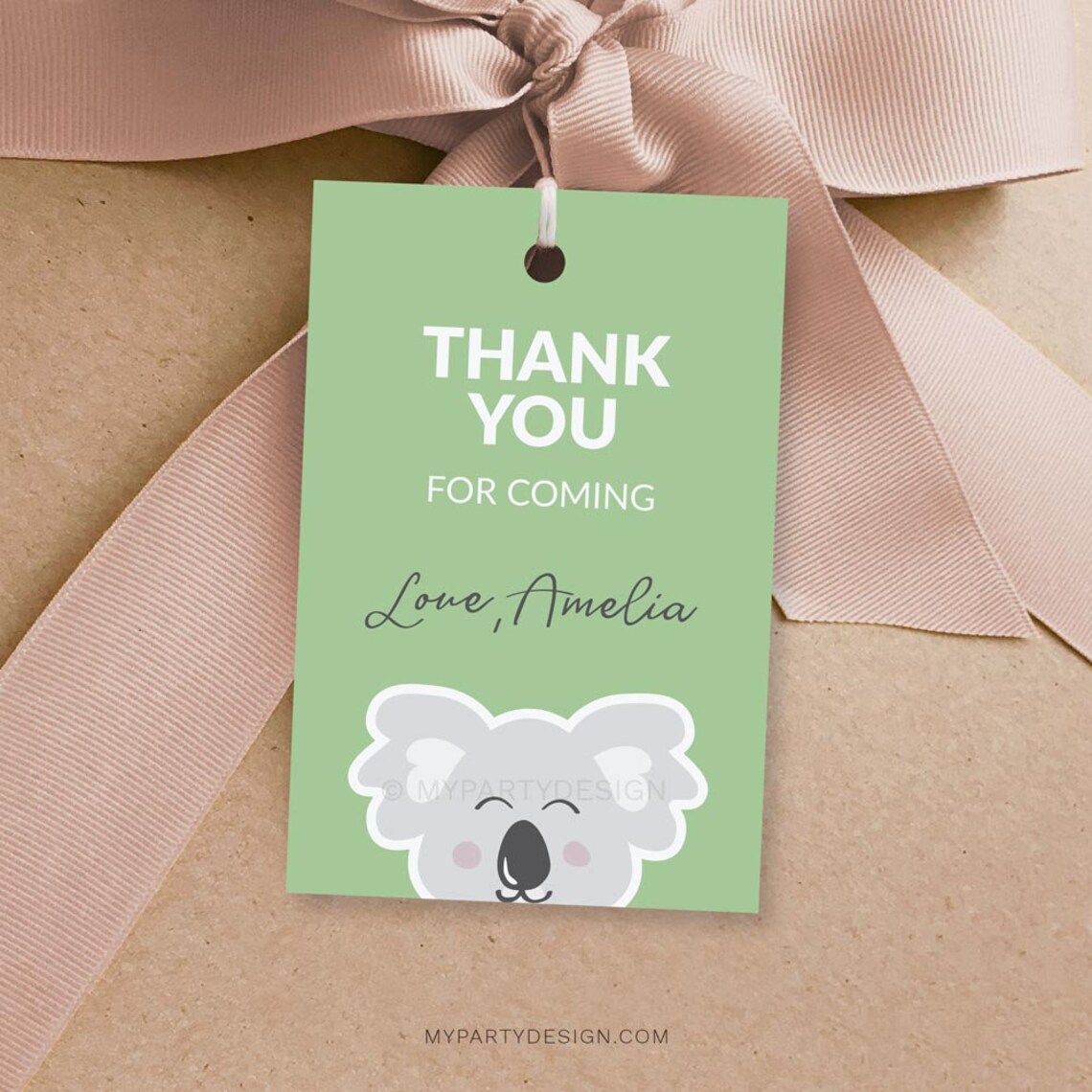 Koala Favor Tags Thank You Labels Koala Birthday | Etsy