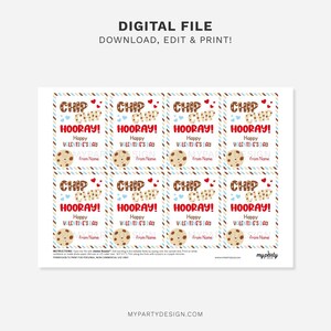 Cookie Valentine's Day Tag, Kids Valentine Cards for Classroom, Chip ...