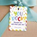 You Rock Gift Tag, Rock Candy or Music Label for Staff Volunteer or ...