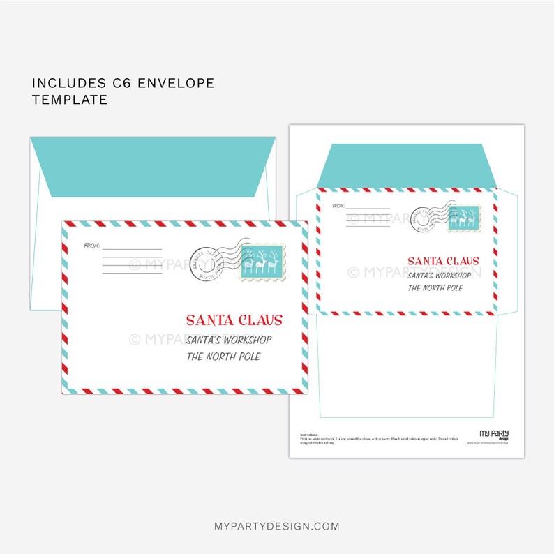 Letter to Santa Kit With Envelope Template, Christmas Wishlist for Kids ...