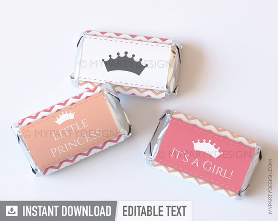 Little Princess Mini Chocolate Wrappers, Princess Baby Shower Party ...