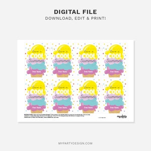 Have a Cool Summer Tag, End of School Year Gift Label, Ice Cream Gift ...