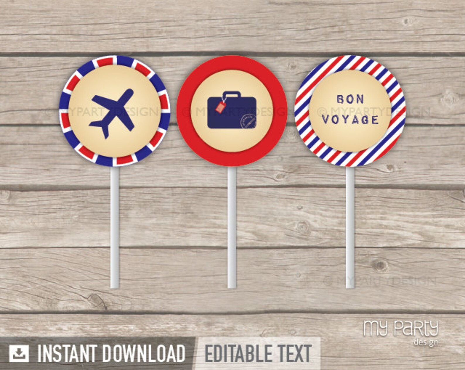 Travel Party Cupcake Toppers Farewell Party Decorations - Etsy