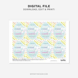 Easter Treat Tag for Some Bunny Sweet, Favor Gift Tags for Kids School ...