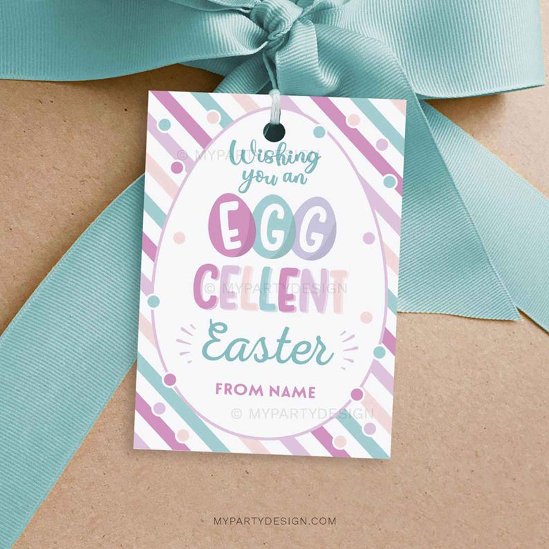Eggcellent Easter Tag, Easter Thank You Gift Tags, Easter Basket Label ...