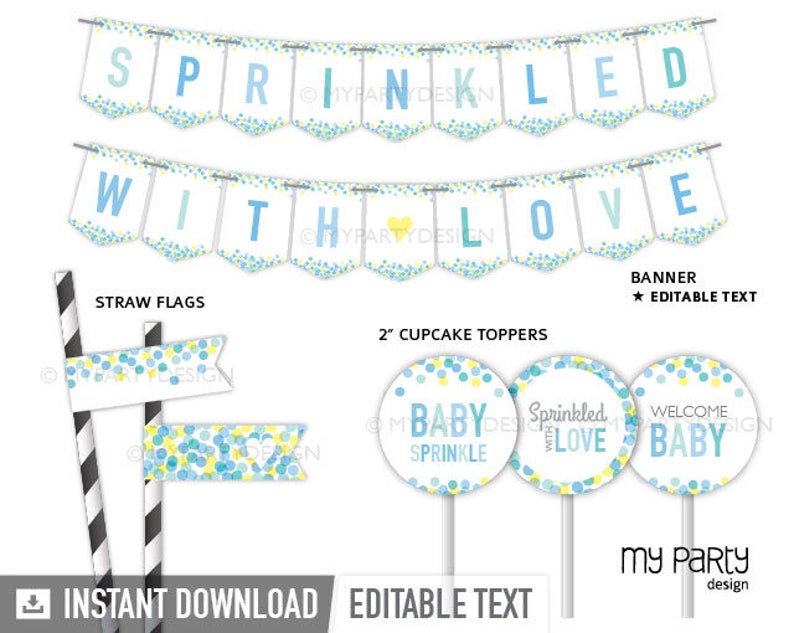 Baby Boy Sprinkle Decorations Baby Sprinkle Party Pack - Etsy