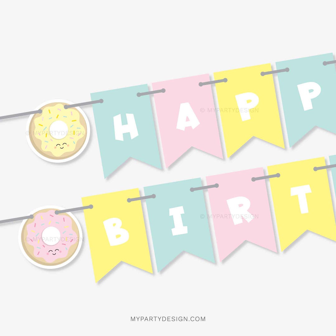Donut Birthday Banner, Donut Party Decorations, Sprinkles Decor, Donut ...