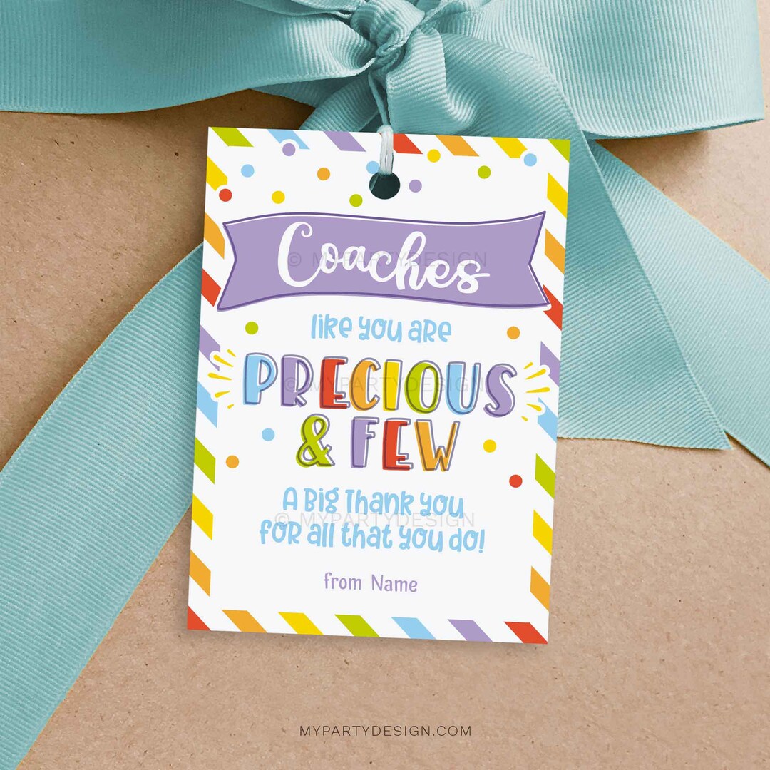 Coach Appreciation Tag, Thank You Label for Cheer, Dance, Gymnastics or ...