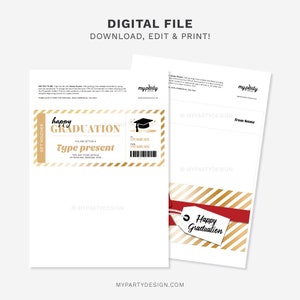 Graduation Gift Voucher Template, Surprise Gift Certificate for High ...