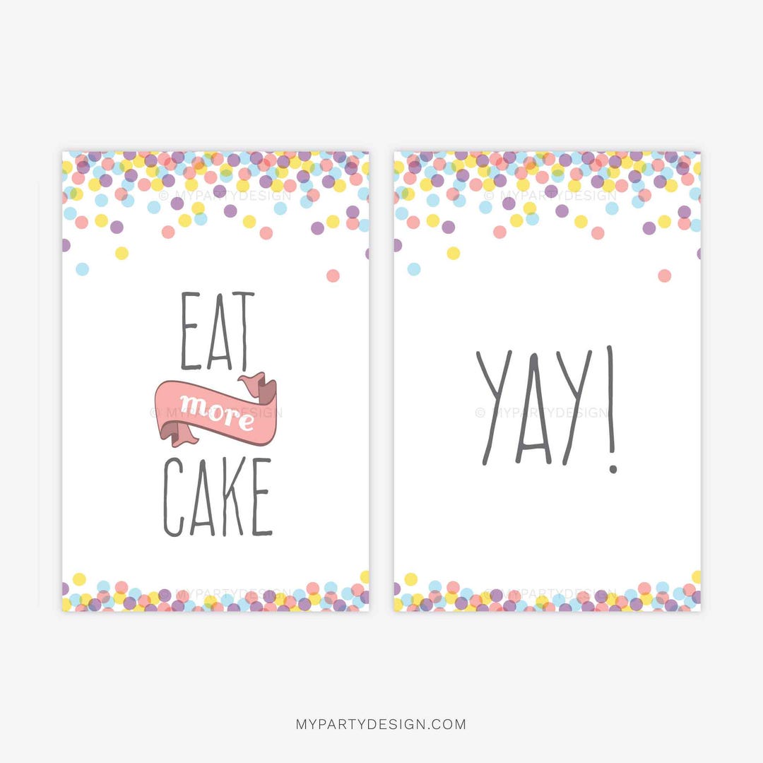 Confetti Party Signs, Sprinkles Birthday or Baby Shower Party ...