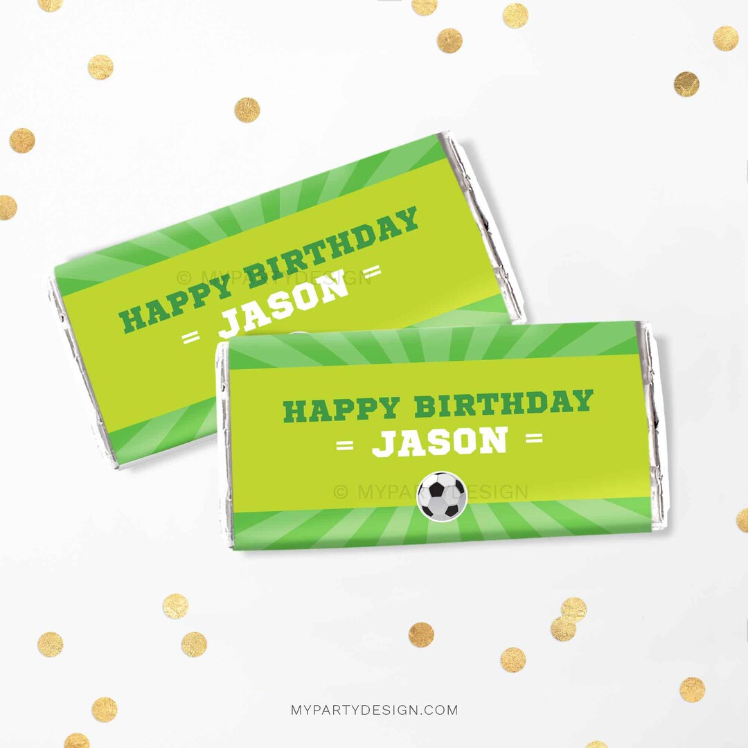 Soccer Chocolate Wrappers, Football Party Favors, Sports Party ...