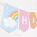 Rainbow Birthday Banner, Pastel Rainbow Party Bunting, Rainbow ...