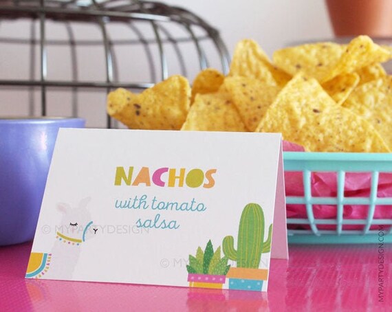 Llama Party Labels, Cactus Birthday Party, Mexican Fiesta, Alpaca Food ...