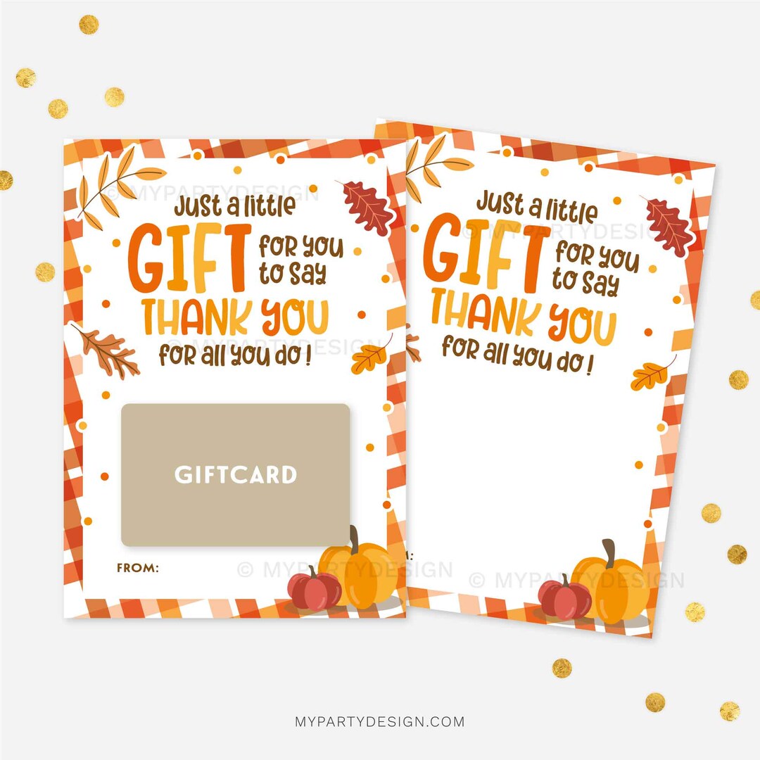 Fall Gift to Say Thank You Gift Card Holder, Thanksgiving or Autumn ...