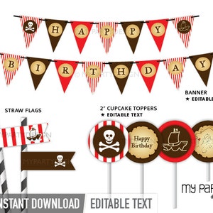 Pirate Birthday Decorations, Party Pack, Pirate Party Kit, Party ...