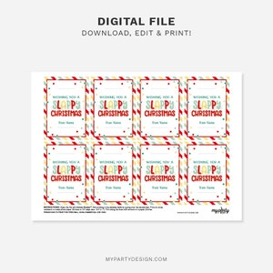 Christmas Slap Band Gift Tags, Slappy Christmas Labels, Kids Holiday ...