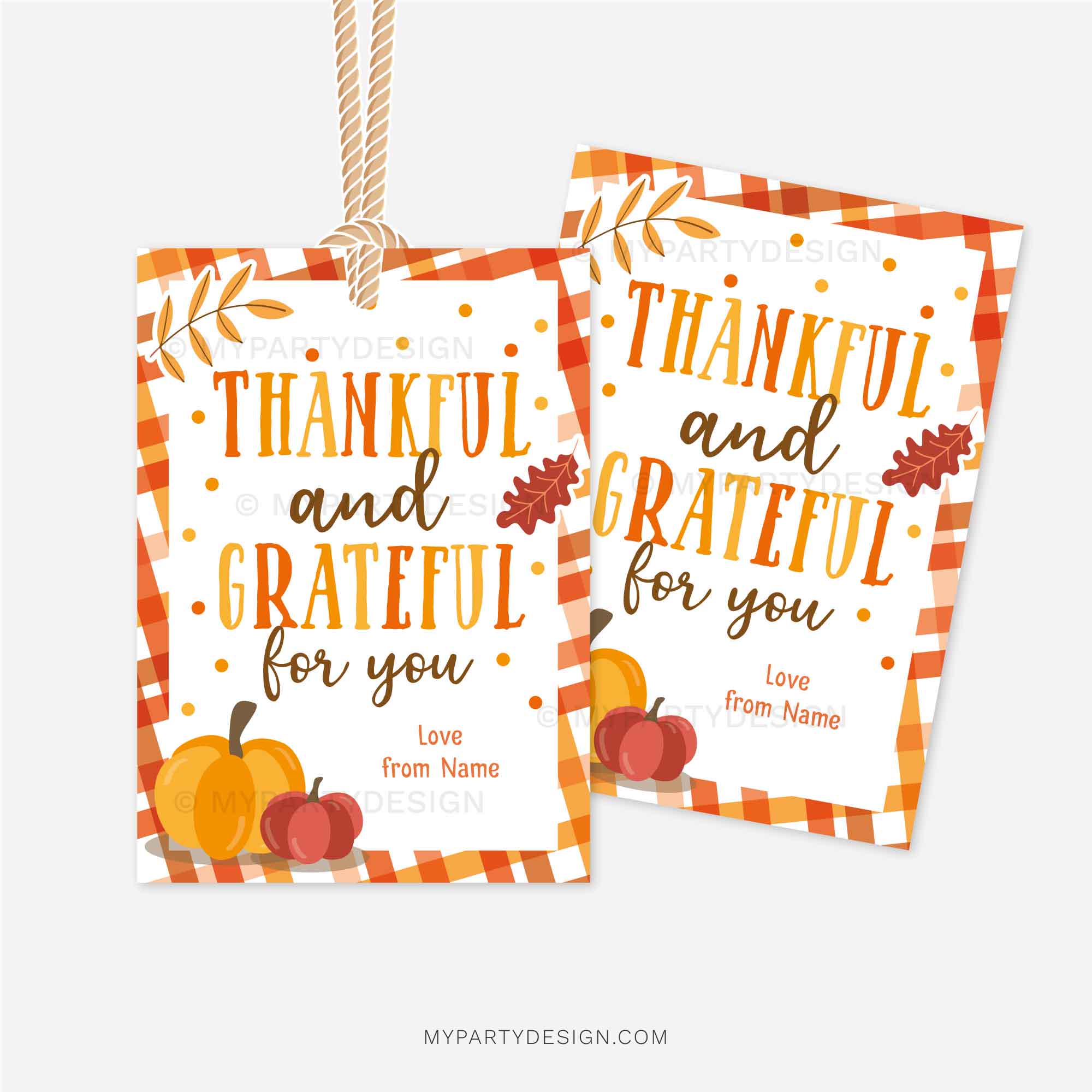Fall Thankful and Grateful Gift Tag, Thanksgiving Favors for Teachers ...