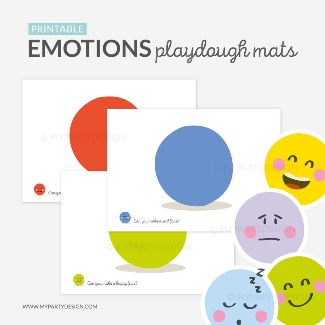 Emotions Playdough Mats, Feelings Learning Printables, Toddler ...