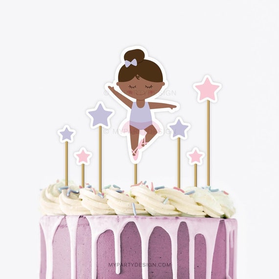 Black Ballerina Cake Topper, African American Ballet Cake Topper ...