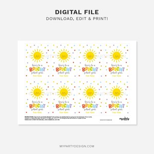 Here's to a Bright School Year Tag, Back to School Gift Label, First ...