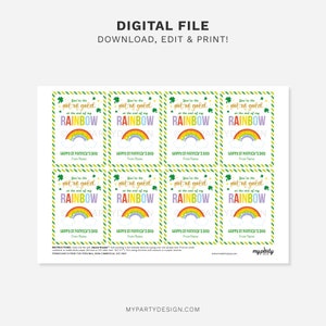 Rainbow St Patrick's Day Tag, Pot of Gold Kids St Patrick Card for ...