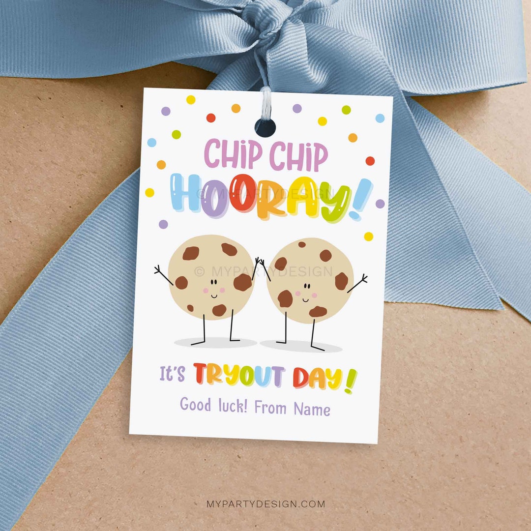 Cookie Tryout Day Good Luck Tag, Encouragement Gift for Cheer, Dance or ...