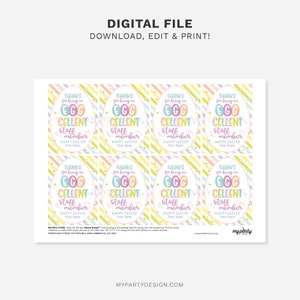 Eggcellent Staff Member Easter Tag, Easter Favor Tags for Work, Staff ...