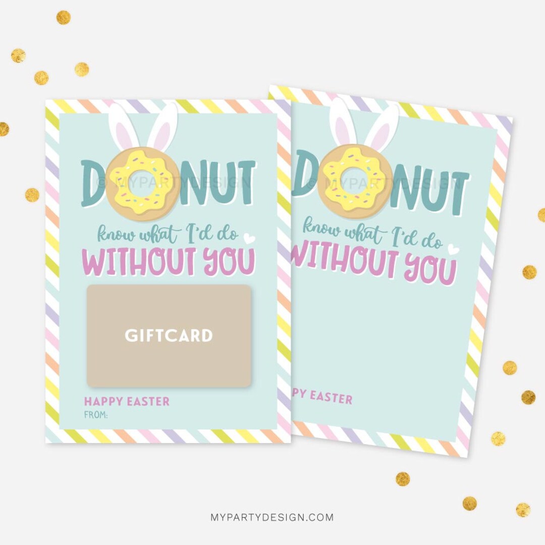Easter Donut Gift Card Holder for Teachers, Staff, Coworkers, Donut ...