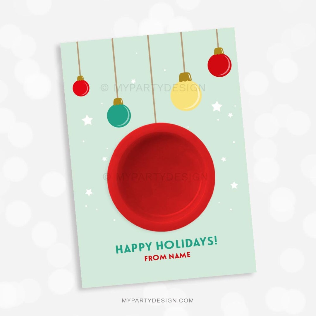 Christmas Play Dough Card, Class Gift Tag, Holiday Gift Label From ...