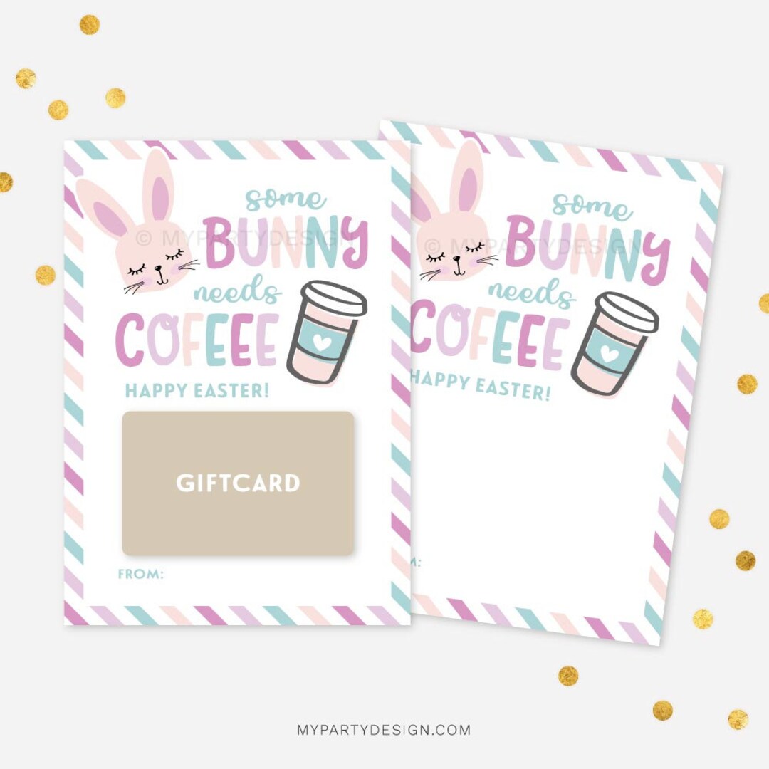 Some Bunny Needs Coffee Easter Gift Card Holder for Teacher - Etsy