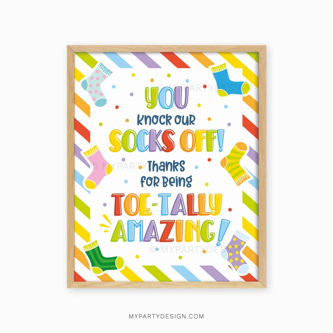 You Knock Our Socks off Sign, Sock Thank You Gift Print for Staff ...