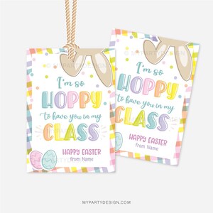 Hoppy You're in My Class Tag for Easter Class Favors, Gift for Student ...