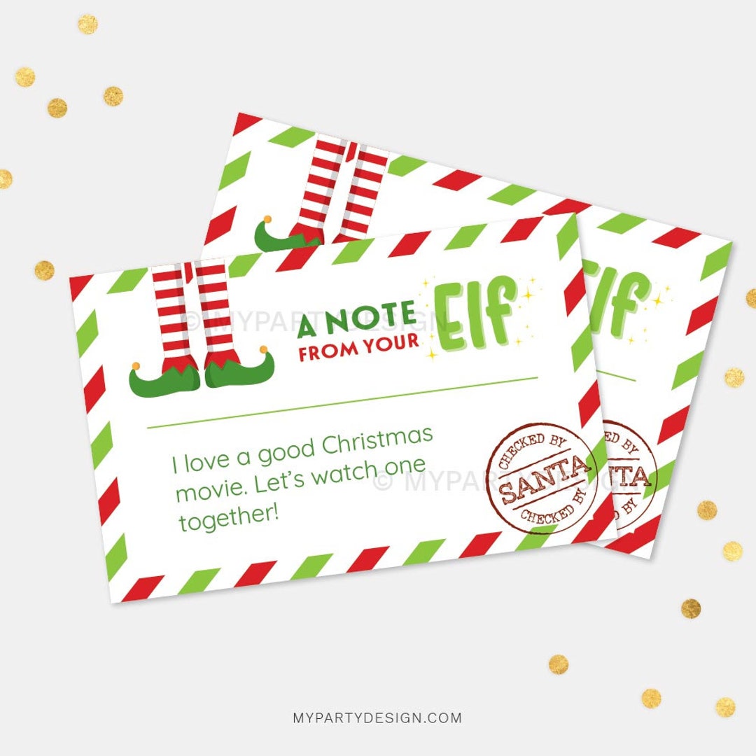 Elf Notes Cards, a Note From Your Elf Labels, Elf Report, Santa Cam ...