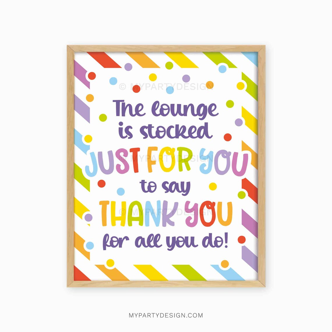 Lounge Stocked to Say Thank You Sign, Teachers Lounge Print for Staff ...