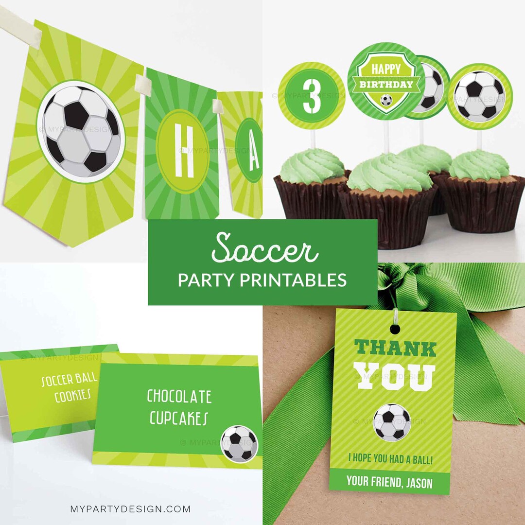 Soccer Party Decorations, Sports Birthday Party Kit, Football Team ...
