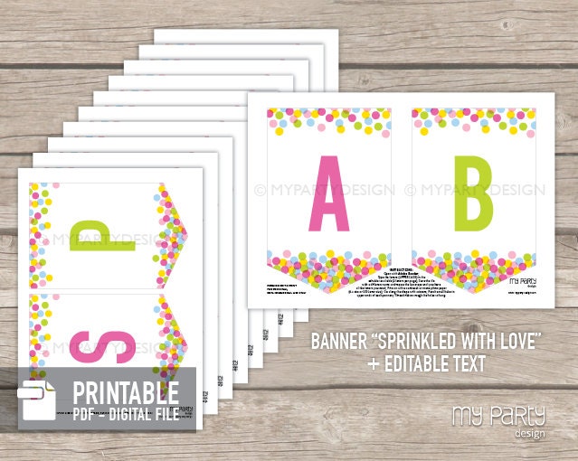 Baby Sprinkle Banner Sprinkled With Love Baby Shower Bunting - Etsy