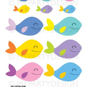 Fish Size Sorting Game, Printable Activity for Toddlers and Preschool ...