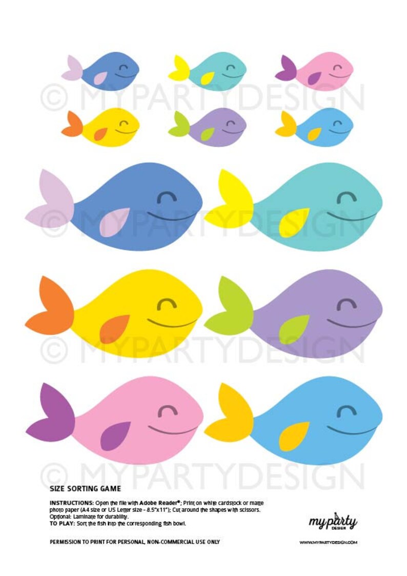 Fish Size Sorting Game Printable Activity for Toddlers and - Etsy