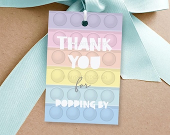 Fidget Party Favor Tags Thanks for Popping by Thank You - Etsy