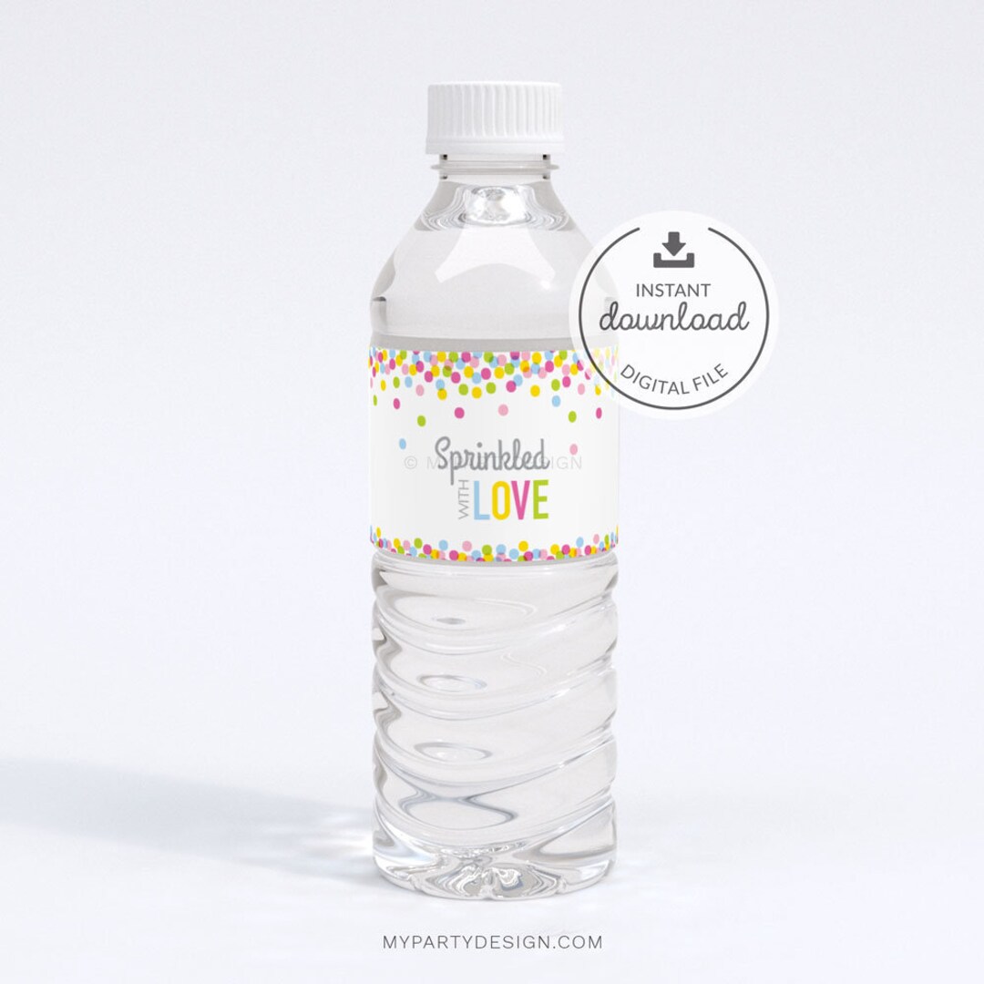 Baby Sprinkle Bottle Labels, Sprinkled With Love Decorations, Baby ...