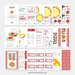 Pizza Shop Dramatic Play Printables, Kids Pizzeria Pretend Play, Pizza ...
