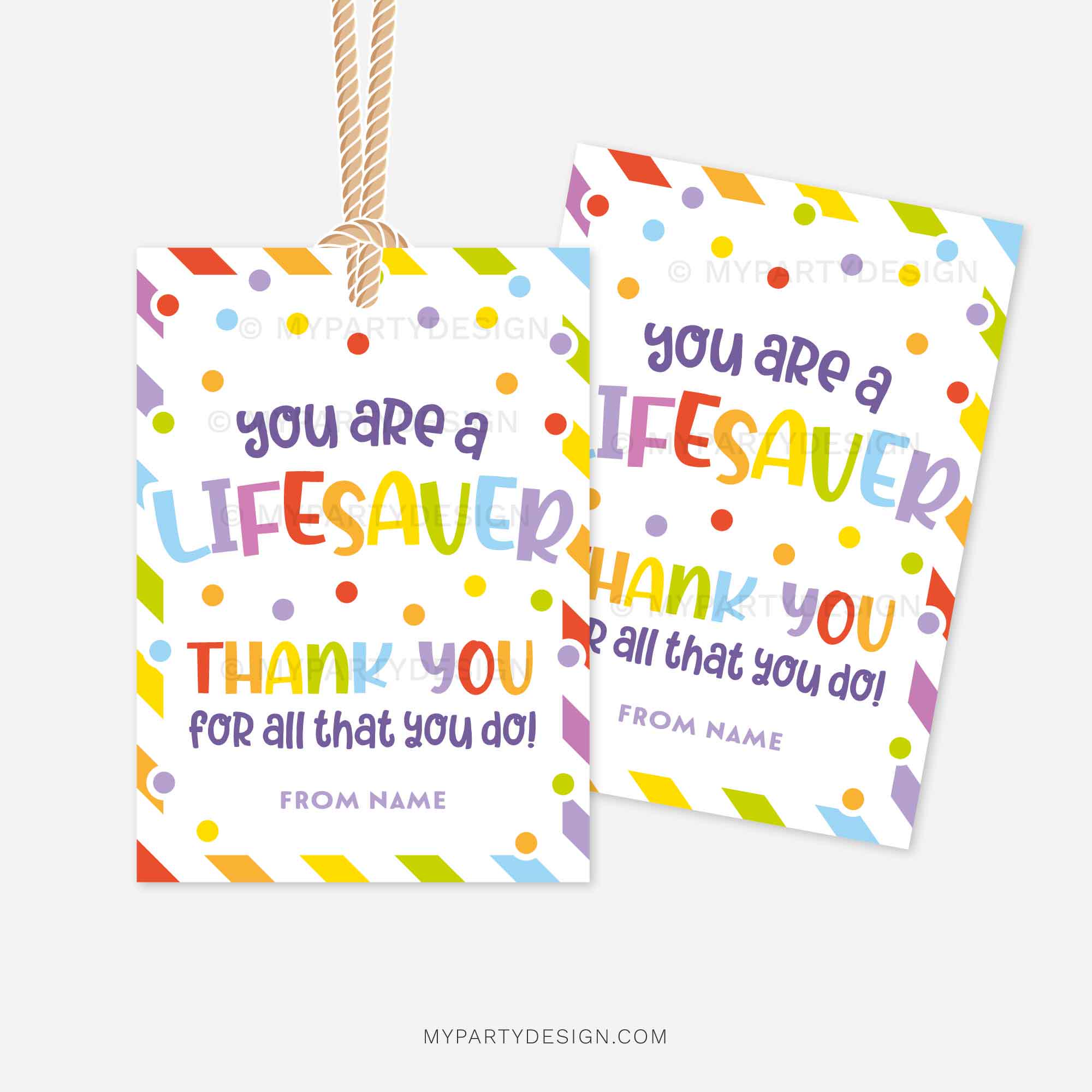 You Are a Lifesaver Gift Tag, Candy Label for Staff Volunteer or ...