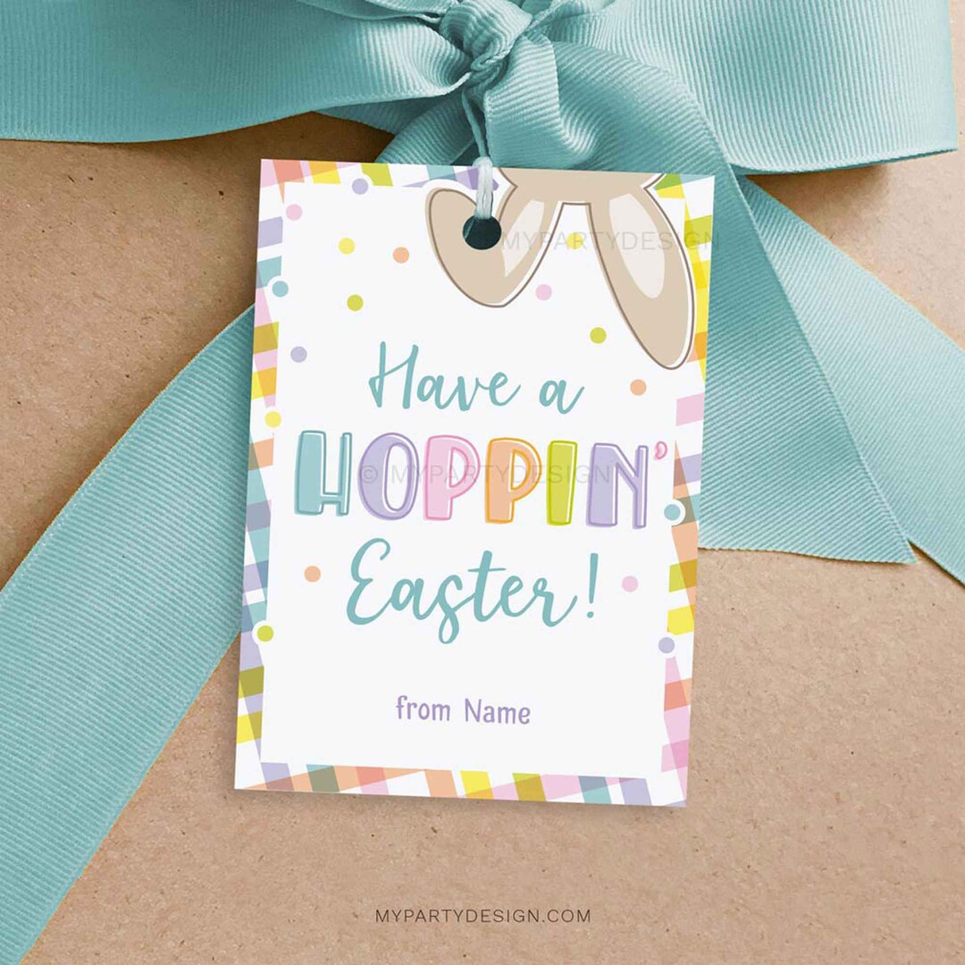 Have a Hoppin' Easter Gift Tag, Spring Holiday Bunny Gift From Teacher ...