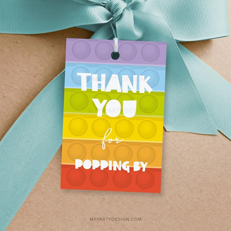 Fidget Party Favor Tags Thanks for Popping by Thank You - Etsy